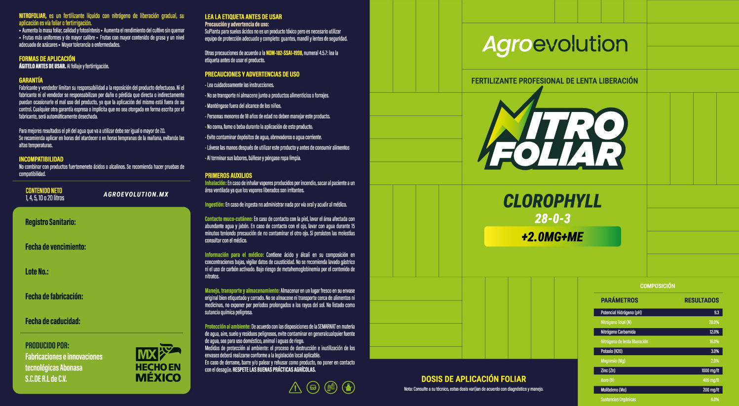 Nitro Foliar Clorophyll - Agroevolution